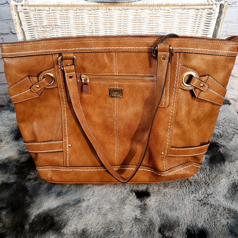 Boc Born Concept Brown Vegan Leather Laptop Bag Tote … - Gem